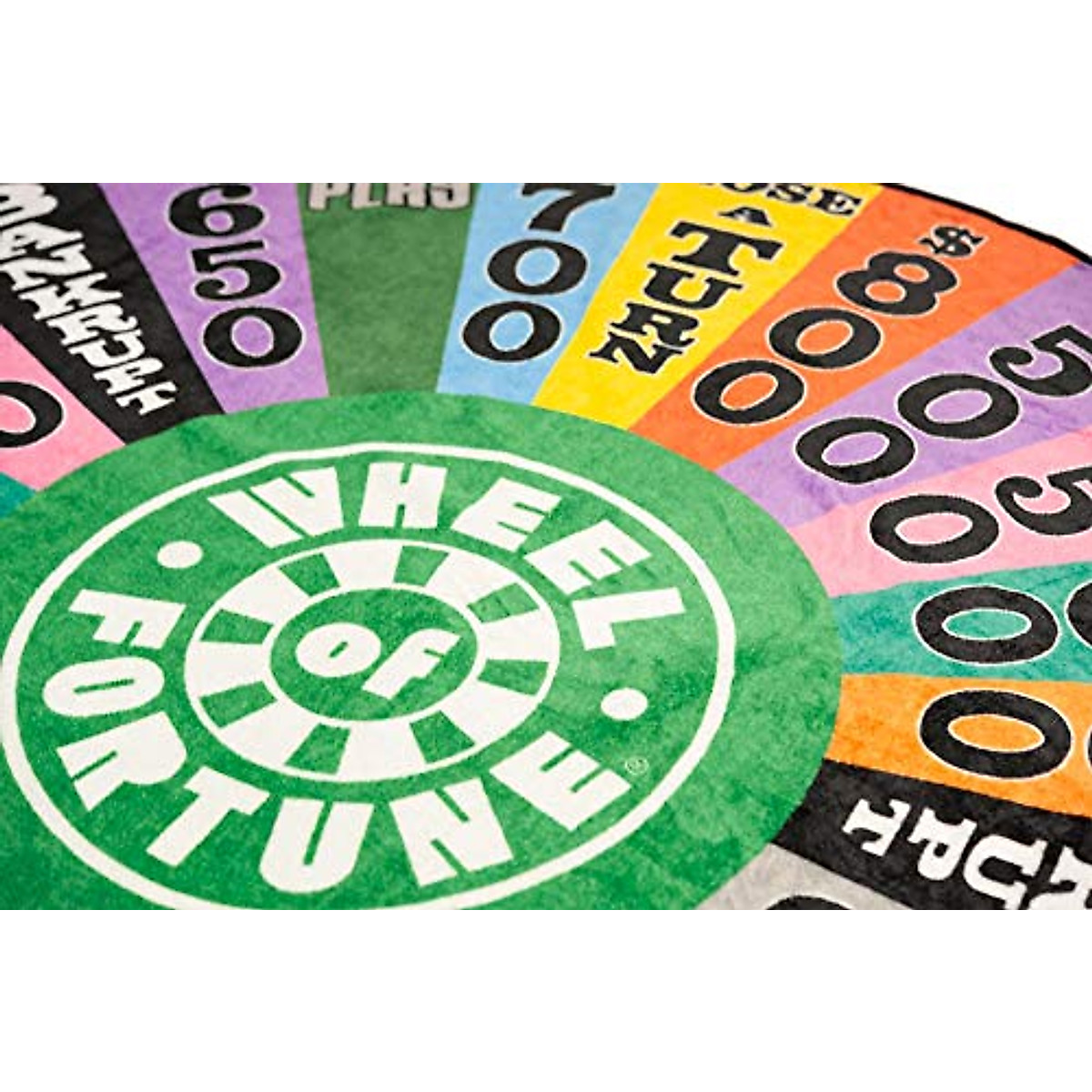 Wheel of Fortune Spin Wheel Soft Fleece Round Throw Blanket | Wheel of Fortune Gift Game Wheel Themed Warm Fleece Blankets | Measures Large 59 Inches in Diameter