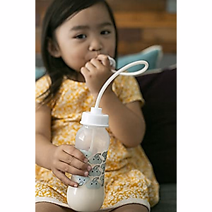 Hands Free Baby Bottle - Anti-Colic Self Feeding Baby Bottle System 9 oz (2 Pack - Elephant)