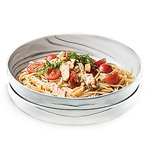LYEOBOH Porcelain Serving Bowls, Salad Pasta Bowls for Kitchen, Stackable Bowl Set of 2 for Entertaining Thanksgiving Christmas, Ceramic Dinner Bowl, 10 inch, Gray