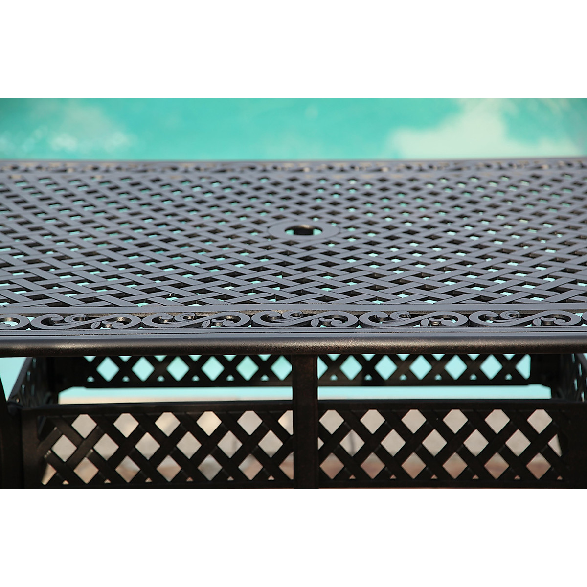 GrandPatioFurniture.com CBM Patio Elisabeth Collection Cast Aluminum 7 Piece Dining Set with A Rectangle Table 2 Swivel Rockers 4 Arm-Chairs SH226-2S4A cbm1290