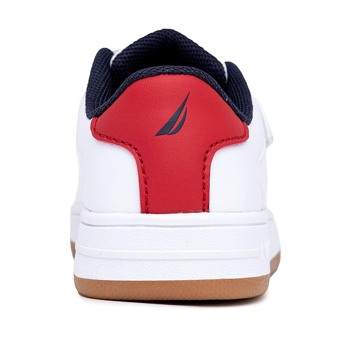 Nautica Kids' Double Strap Sneakers | Casual Athletic Shoes for Boys and Girls | Durable and Comfortable Fit for Toddlers and Little Kids-Stafford Toddler-White Red Gum Size-11