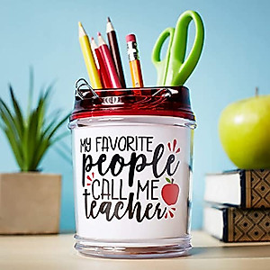 Teachers Gifts Desk Caddy Organizer - Best Teacher Appreciation Gift for preschool, elementary, middle, or junior high school. Great instructor gifts for women or men. (Red)