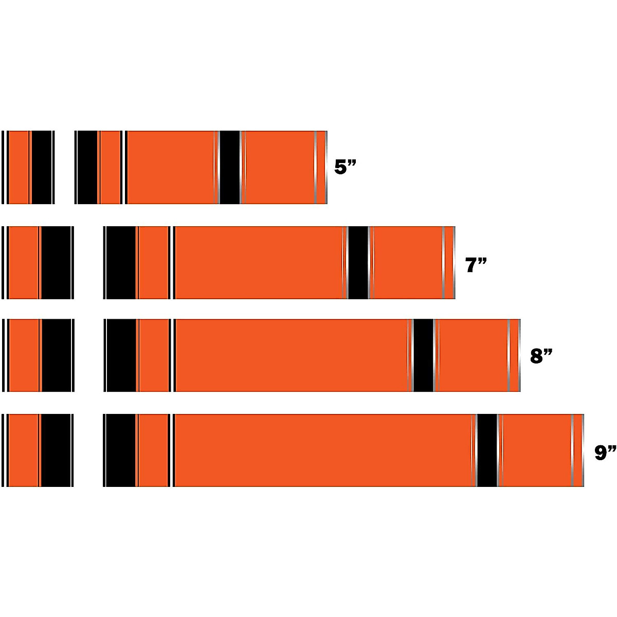 White Water Archery Non-Laminated Orange Traditional 10 Crest Arrow Wraps 15 pk Choose Length Width (9, 1.4)