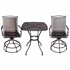 Woodard Cm Rxtv-08Bct Uptown 3-Pc. Balcony Set, Black Steel Bistro Set