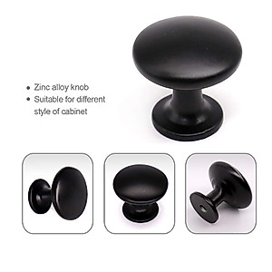 SUNRIVER 30Packs Stainless Steel Kitchen Cabinet Round Knobs and Pulls Black Coating Brushed Cupboard Handles and Round Knobs 3" Cabinet Hardware 20pcs knobs& 10pcs Handles Set