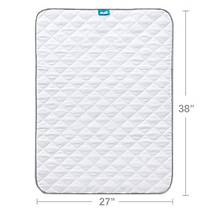 Waterproof Crib Mattress Protector 27" x 38", Non-Slip & Sturdy Mattress Pad Mat, 4 Layers Incontinence Bed Pad for Children Adults, Pets Training Pee Pad, White