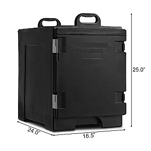ARLIME 2PCS Insulated Food Pan Carrier, End-Loading Insulated for 5 Full-Size Pans, Food-Grade LLDPE Material, 81 Quart Portable Food Warmer, Ideal for Canteen and Restaurant Use, Black