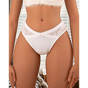 Banamic Women Floral Lace G-String Thong Panties Sexy T Back Stertchy Panties