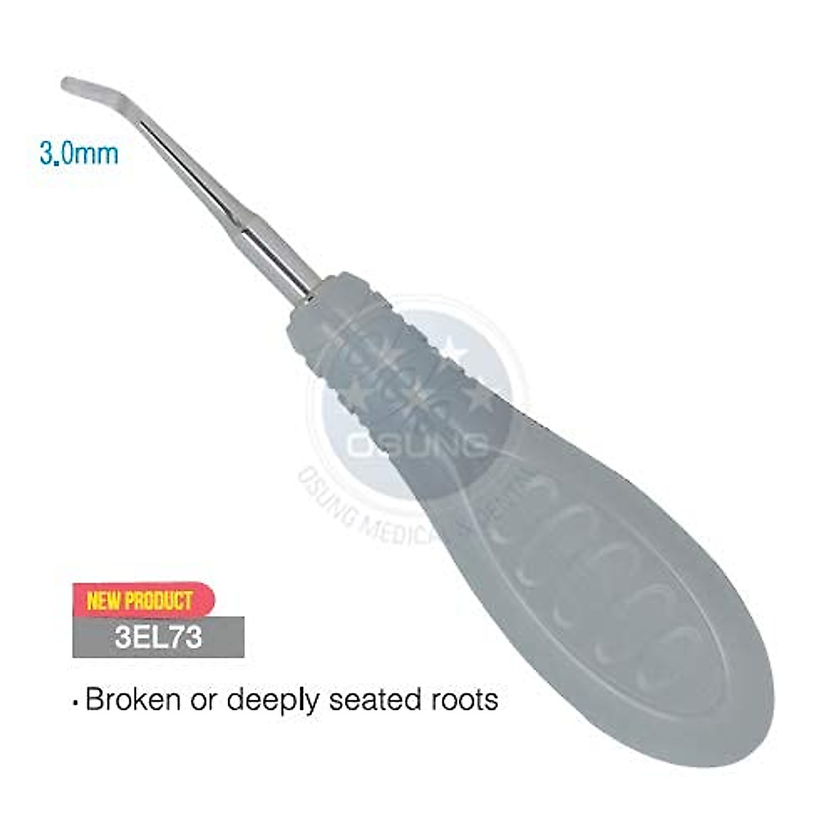 Osung Dental Elevator With Plastic handle, E 73. 3.0mm tip - 3EL73