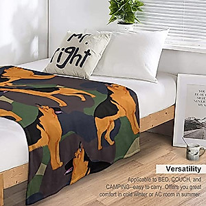 German Shepherd Throw Blanket for Couch Bed Flannel Lap Blanket Lightweight Cozy Plush Blanket for All Seasons 50"x70"
