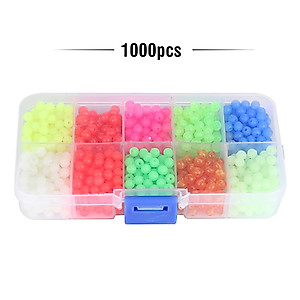 Plastic Assorted Round Float Glow Beads Fishing Bait Eggs Tackle Lures Tools Accessory For Outdoor Fishing,1000pcs/Box Fishing Beads, 1000pcs/Box Fishing Beads, Plastic Assorted Round Glow Fishi