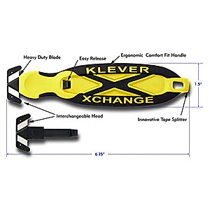 Klever X-Change, KCJ-XC-B, Safety Cutter, 6-1/2 in., Black/Blue
