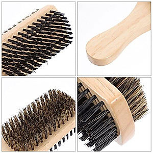 DOITOOL Men Set 1 Set Men Beard Brush Bristles Mustache Brush Grooming Comb Facial Hair Grooming Tools with Wood Handle for Growth Styling Shine Softness Size S Stocking Stuffer Gifts