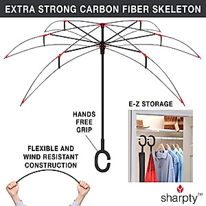 Sharpty Inverted Umbrella, Umbrella Windproof, Reverse Umbrella, Umbrellas for Women, Upside Down Umbrella with C-Shaped Handle (Leopard)