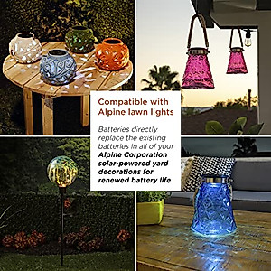 Alpine Corporation AAA Ni-CD Replacement Rechargeable Batteries for Solar Powered Garden Lights, Set of 4