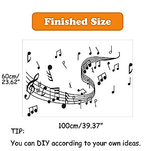 Music Wall Art, Notes Notation Sticker Decals, Home Removable Vinyl Mural Decor Gift for DIY Classroom Living Room Bedroom Kids Music Studio Decoration