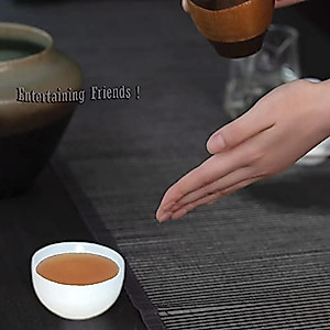LLY Small Tea and Liquor Cups, Natural Jade Cup Kung Fu Teacups, One Ounce Capacity, A High-Grade Gift for Business and Ceremony (Suet Jade)