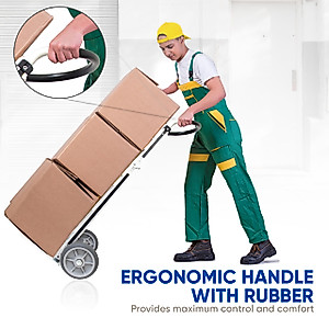 Olympia Tools 500LB Aluminum Appliance Folding Hand Truck - Foldable Heavy Duty Moving Furniture Dolly Cart with 2-Wheels 8" TPR & Ergonomic Handle - Light Weight Trolley Hand Trucks for Moving