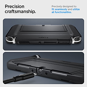 Spigen Thin Fit Designed for Nintendo Switch OLED Model 7 Inch and Joy-Con Controller Dockable Case with Kickstand Protective Case - Black