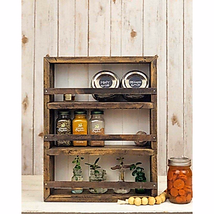 Mansfield Cabinet No. 104 - Solid Wood Spice Rack Cabinet Golden Oak/Khaki Green