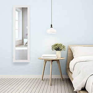 Giantex Jewelry Cabinet Armoire Door Wall Mounted, Full Length Mirror and 5 Storage Shelves for Display Bracelets Rings Cosmetics Hanging Organizer, Mirrored Storage Jewelry Cabinets