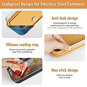 MOSFiATA Stackable Bento Lunch Box Containers, All-in-One Stainless Steel Bento Box-Durable Leak - Meal Prep Japanese Bento Boxes with Spoon & Fork, Adult Lunch Box Containers for Men Women Kids