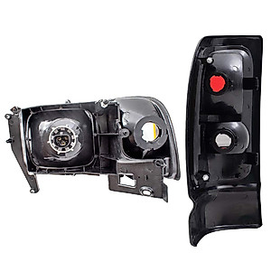 Brock Replacement Set Headlights with Corner Lamp and Tail Lights Smoked Back Up Lens