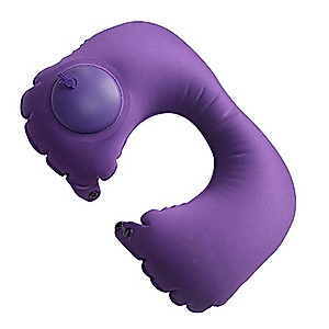oAutoSjy Inflatable Neck Pillow Car U-Shaped Inflatable Headrest Foldable Travel Air Pillow for Airplanes Portable Head Neck Support Pillow Camping Pillow for Sleeping Headrest Cushion for Office Home