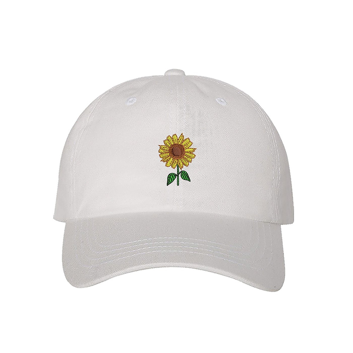 DSY Lifestyle Sunflower Dad Hat - White Baseball Hat - Unisex