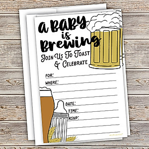 Baby is Brewing Baby Shower Invitations (20 Count) with Envelopes