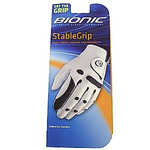 Bionic Stable Grip Golf Glove Mens Classic (White, RIGHT, SMALL)