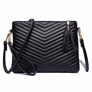 AMELIE GALANTI Small Crossbody Purse Bag For Women,Wristlet Clutch Handbag And Crossbody Wallet With Shoulder Strap For Cell Phone (black-c)