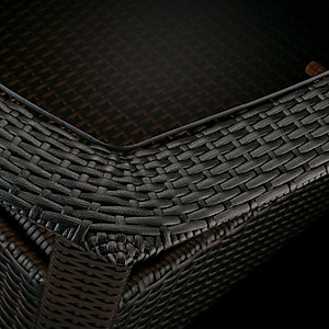 Cambridge Corrolla 6-Piece Outdoor Conversation Set, Modern Luxury Furniture for Patio, Deck, Sunroom, Loveseat, Coffee Table, 2 Chairs, 2 Ottomans, Plush Green Cushions, Patio Furniture Set