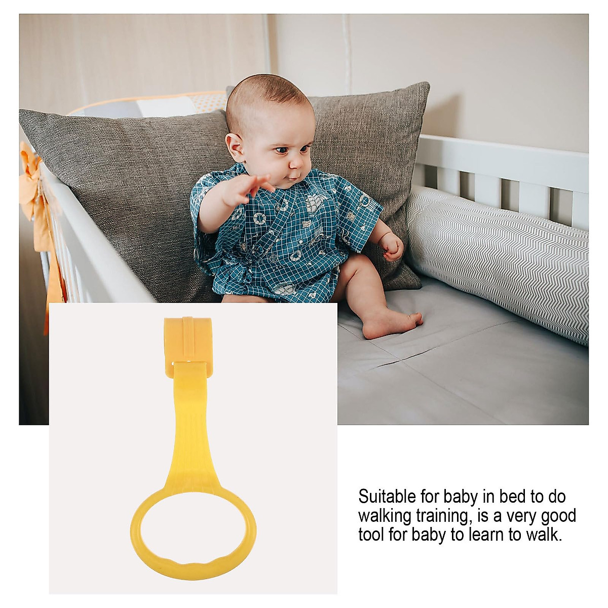 4pcs Baby Toddler Crib Pull Ring Baby Bed Stand Up Rings Kids Best Walking Training Tool,Random Color