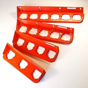 Milwaukee Makita Bosch 12V Battery Holder Mount Wall Rack 4 slot M12 BAT414 BL1014 USA PN M12x4Rack