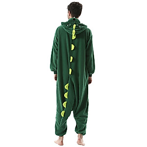 SAMGU Dinosaur Onesie Adult Halloween Christmas Animal Cosplay Costume One Piece Pajamas for Men Women Medium
