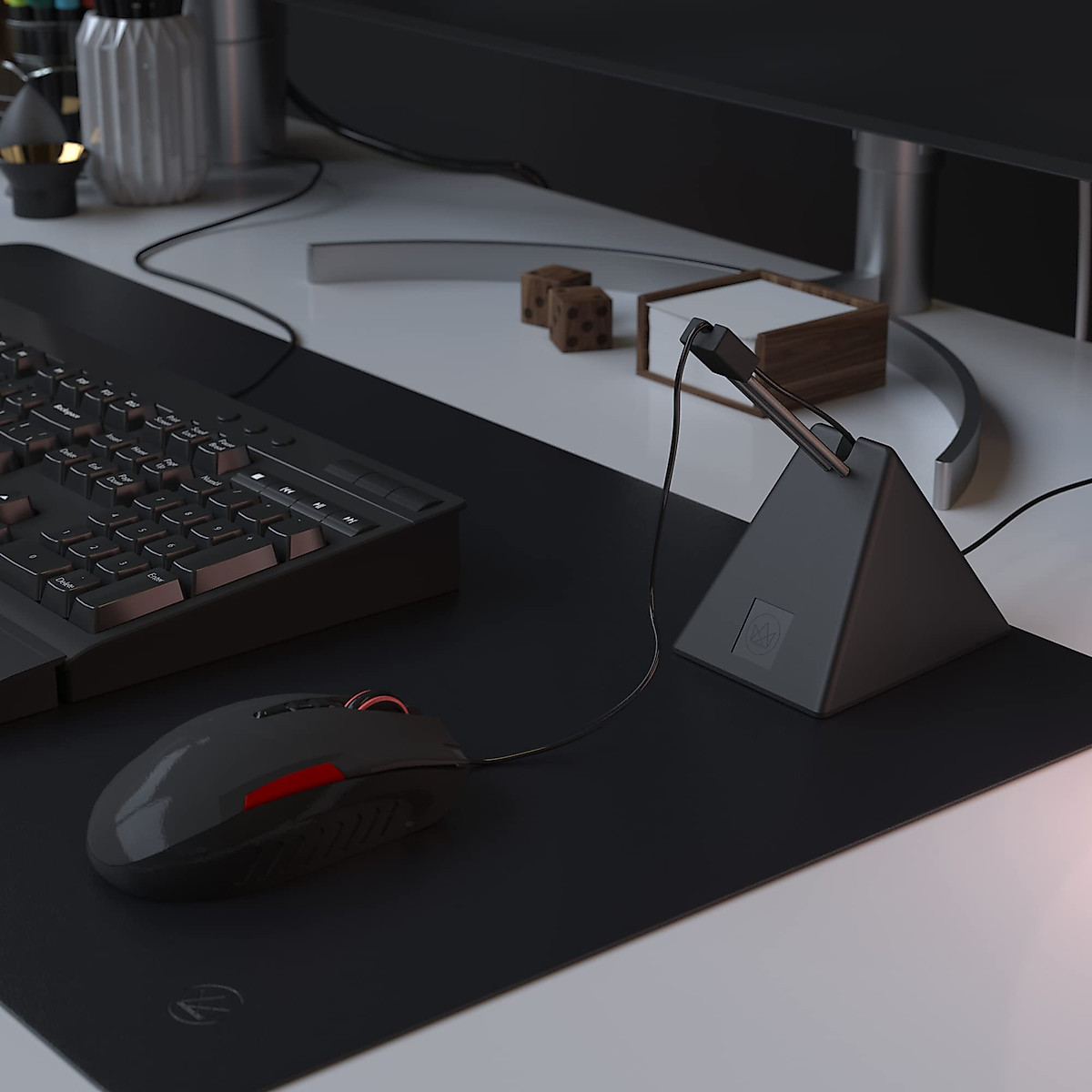 Uncrowned Kings Mouse Bungee - PC Gaming Mouse Bungee Cable Holder - Mouse Cable Holder - Gaming Mouse Cord Holder with Wire & Cord Management Support