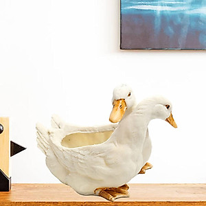 Veemoon Succulents Flower Pot Duck Plant Pot Flowerpot Animal Garden Pots Resin Succulent Planter Bonsai Plant Holder for Home Office Desk Mini Ornament Resin Flower Pots