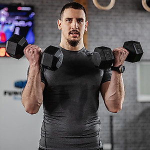 Soozier 2 x 12lbs Hex Dumbbell Set of 2, Rubber Weights Exercise Fitness Dumbbell with Non-Slip Handles, Anti-roll, for Women or Men Home Gym Workout