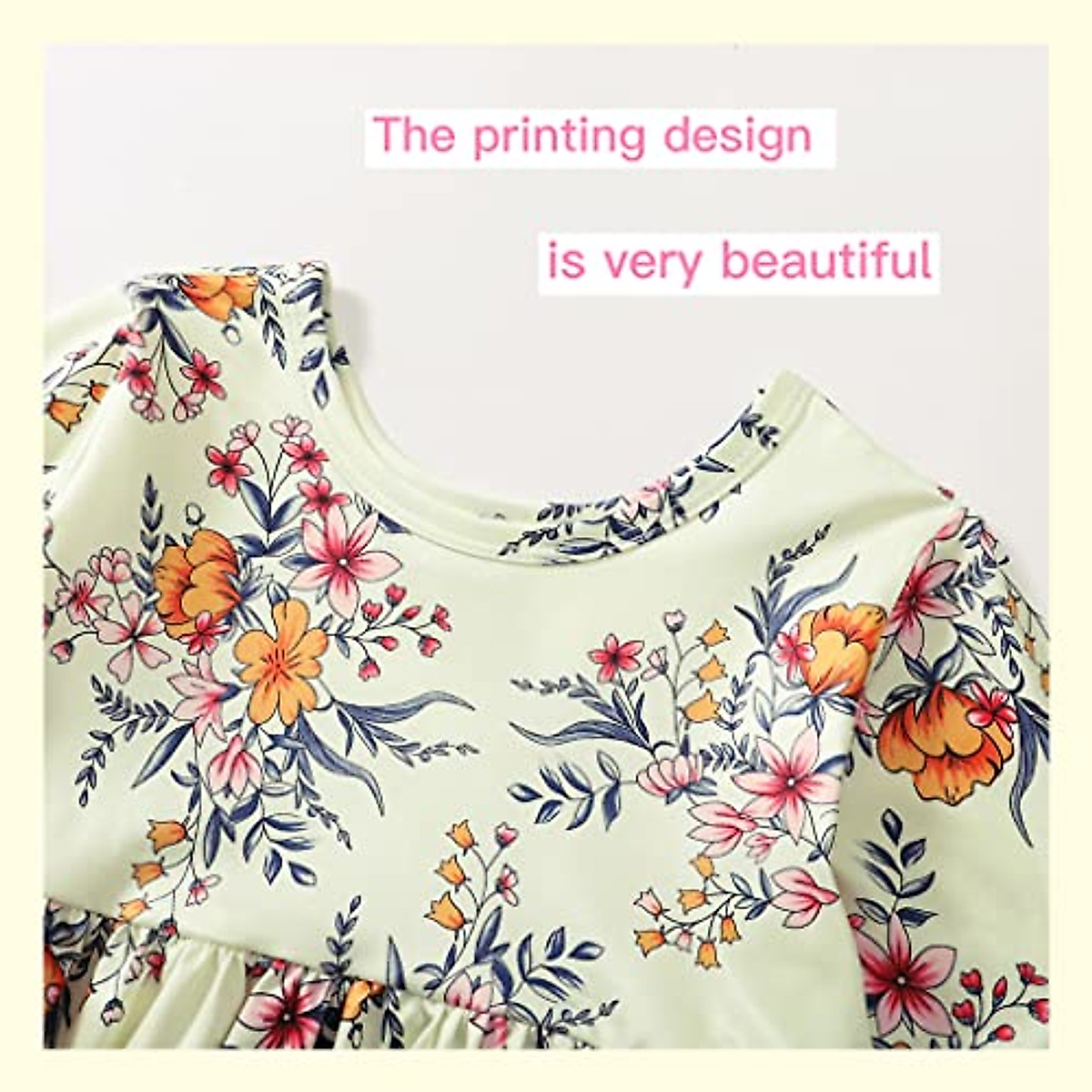 Weimuyuan Newborn Infant Baby Girl Pant Sets Floral Outfits Cute Baby Clothes Girl (Yellow, 3-6Months)