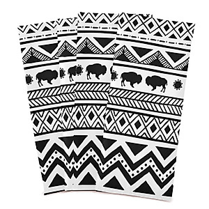 susiyo Aztec Tribal Black and White Kitchen Dish Towel, Set of 4 Pcs Soft Polyester Dish Cloth for Cooking Washing, 28 X 18 Inch