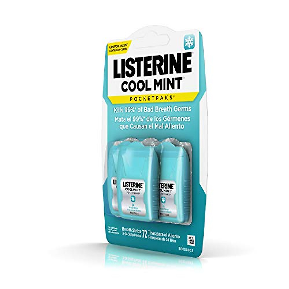 Listerine Pocketpaks Breath Strips, Cool Mint, 72 Count