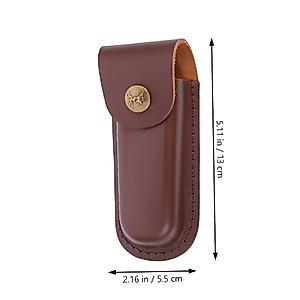 DOITOOL Leather Knife Case Leather Leather Waist Belt Camping Folding Knives Pocket Tool Pouch Belt Pancake Small Cover for Cutter Kitchen Camping Cutter Cover