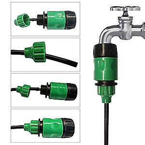 Optimisland Drip Irrigation Kit, 50ft Garden Irrigation System, 1/4" Blank Distribution Tubing Drip Irrigation Hose for, Save Water, Adjustable Automatic Irrigation Equipment for Garden (168PCS+50FT)