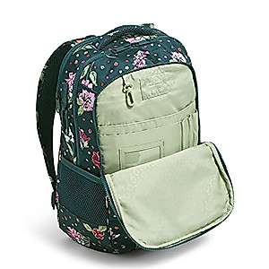 Vera Bradley Women's Recycled Lighten Up Reactive Grand Backpack, Hope Blooms Teal, One Size