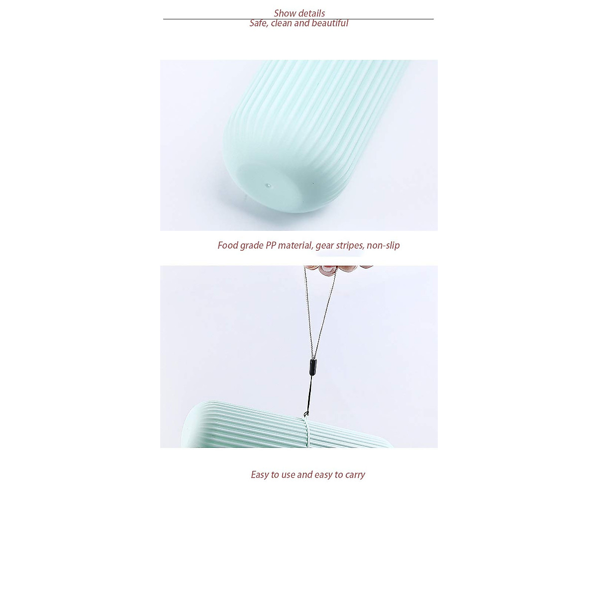 NA Toothbrush Case Portable Toothbrush Holder Multifunctional Travel Toothbrush Case Toothbrush Cup 2packs(Pink+ Green)