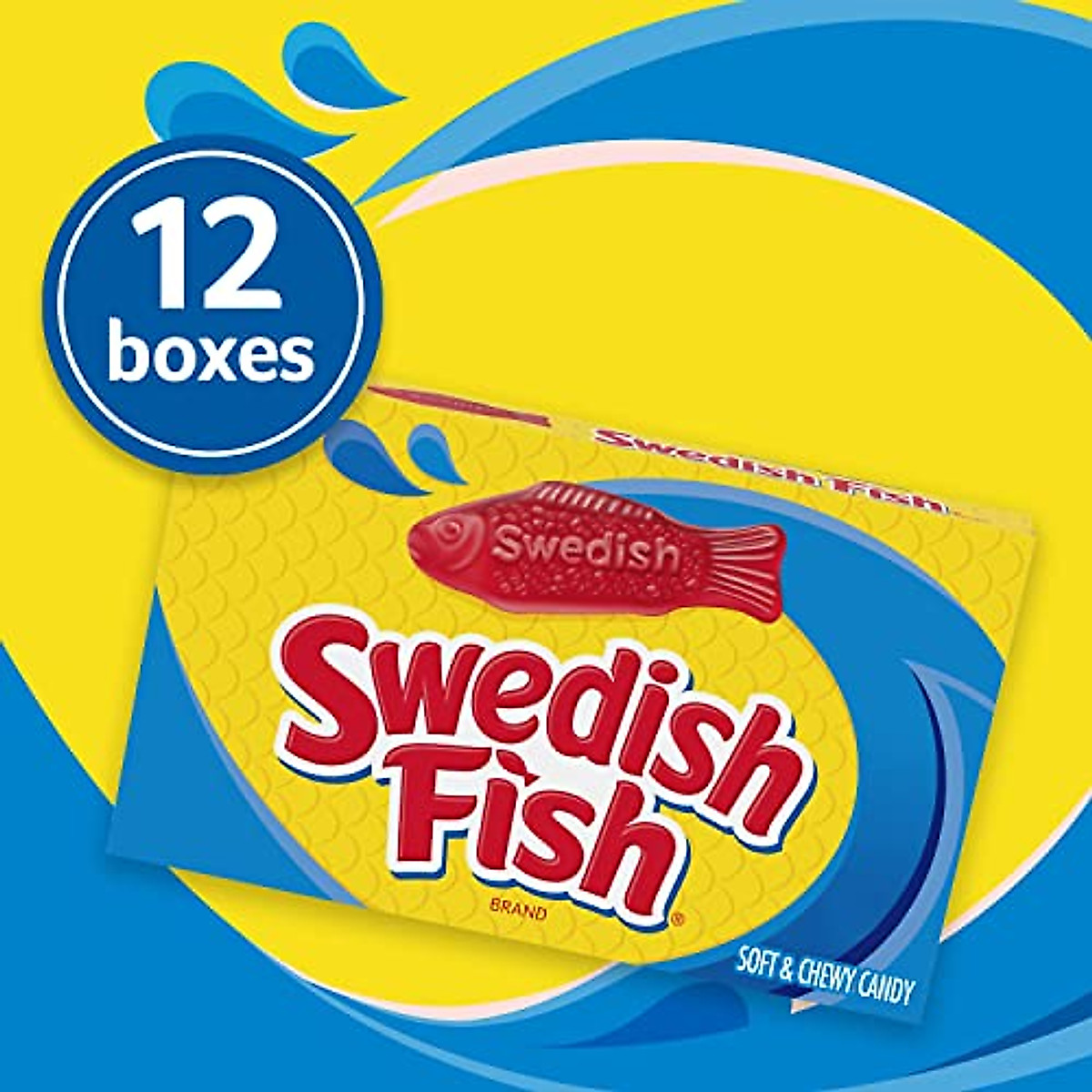 SWEDISH FISH Soft & Chewy Candy, 12 - 3.1 Oz Boxes