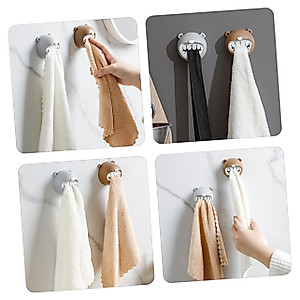 JOINPAYA 4pcs Towel Hooks Kitchen Towel Hook Towel Holder Wall Hooks for Towels Bathroom Accessories Towel Hook for Bathroom Wall Stick on Towel Hook Towel Rack Cabinet Door Pp