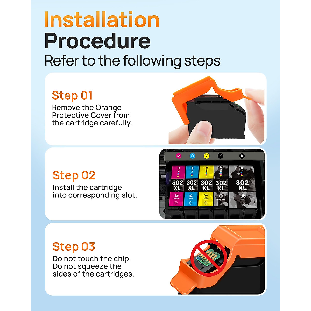 E-Z Ink (TM Remanufactured Ink Cartridge Replacement for Epson 302XL 302 T302XL T302 to use with Expression Premium XP-6000 XP6000 XP-6100 Printer (5 Pack)