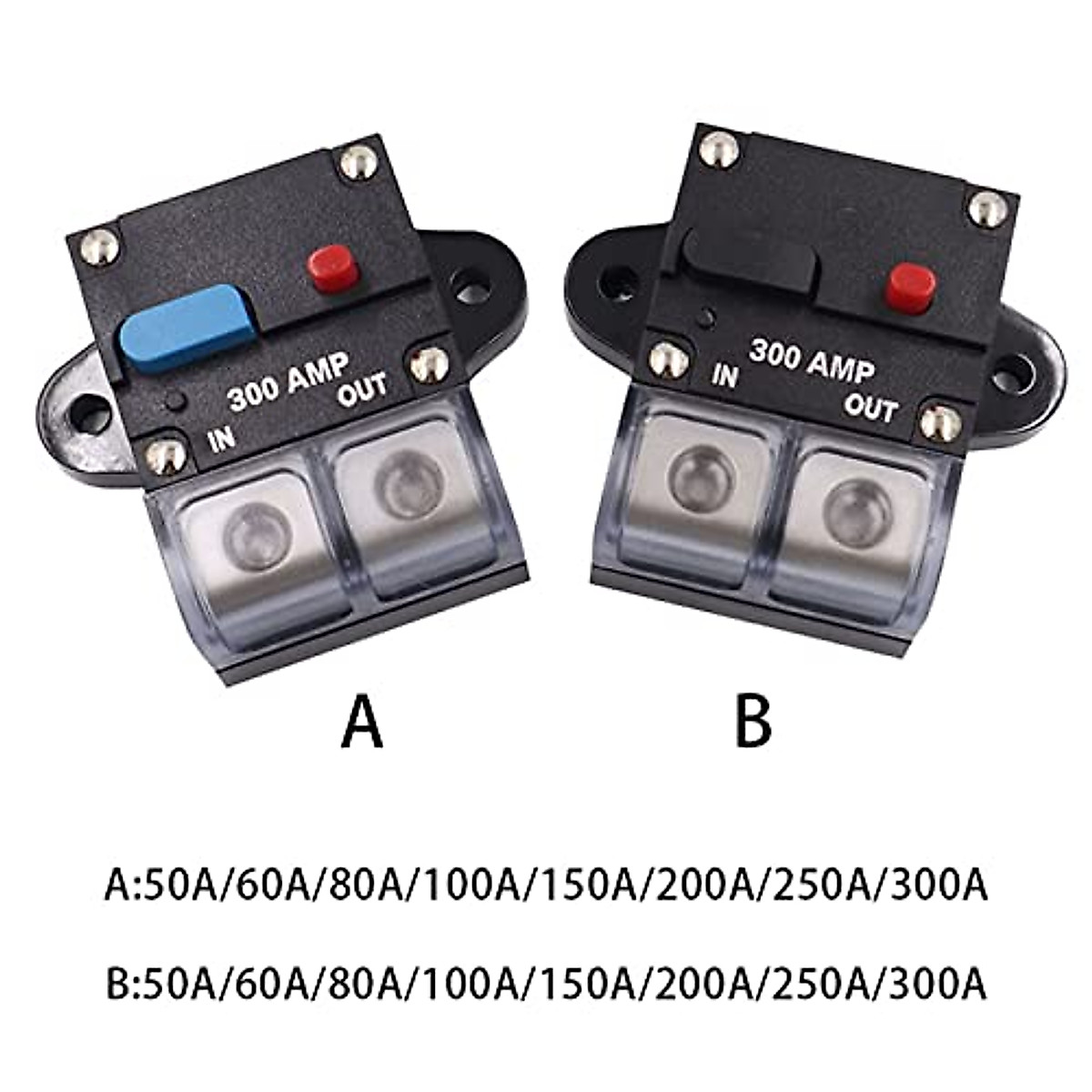 Automotive Circuit Breaker Overload Protection High Conductivity Replacement Manual Sound Box Security Fuse Accessories (Color : Blue Button 150a)